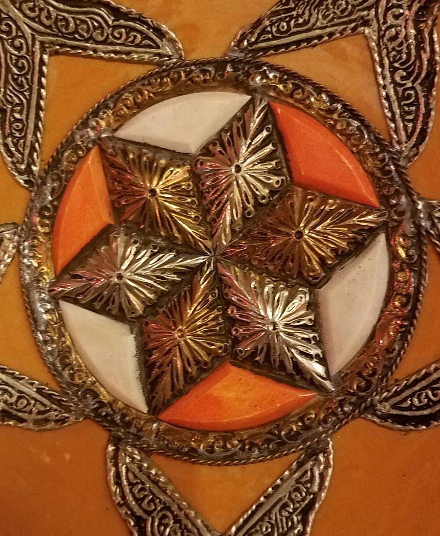 Moroccan Ceramic Camel Bone Plate, Decorative Only at 1stDibs