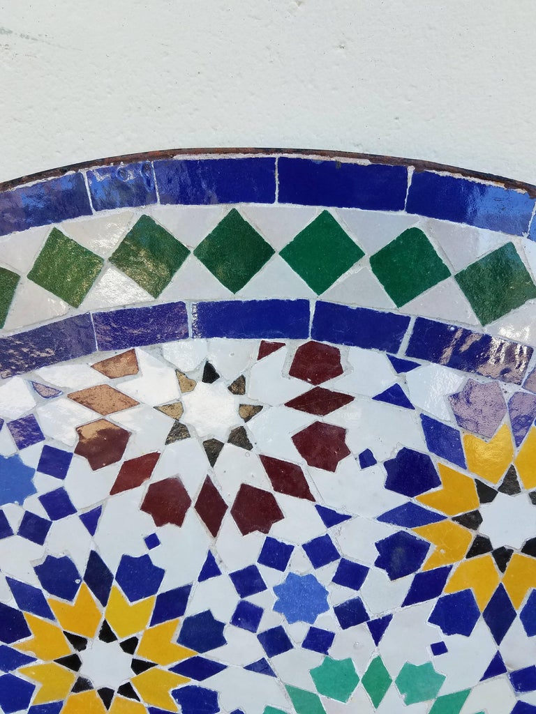 Moroccan Mosaic Table, Multi-Color Beldia For Sale at 1stDibs