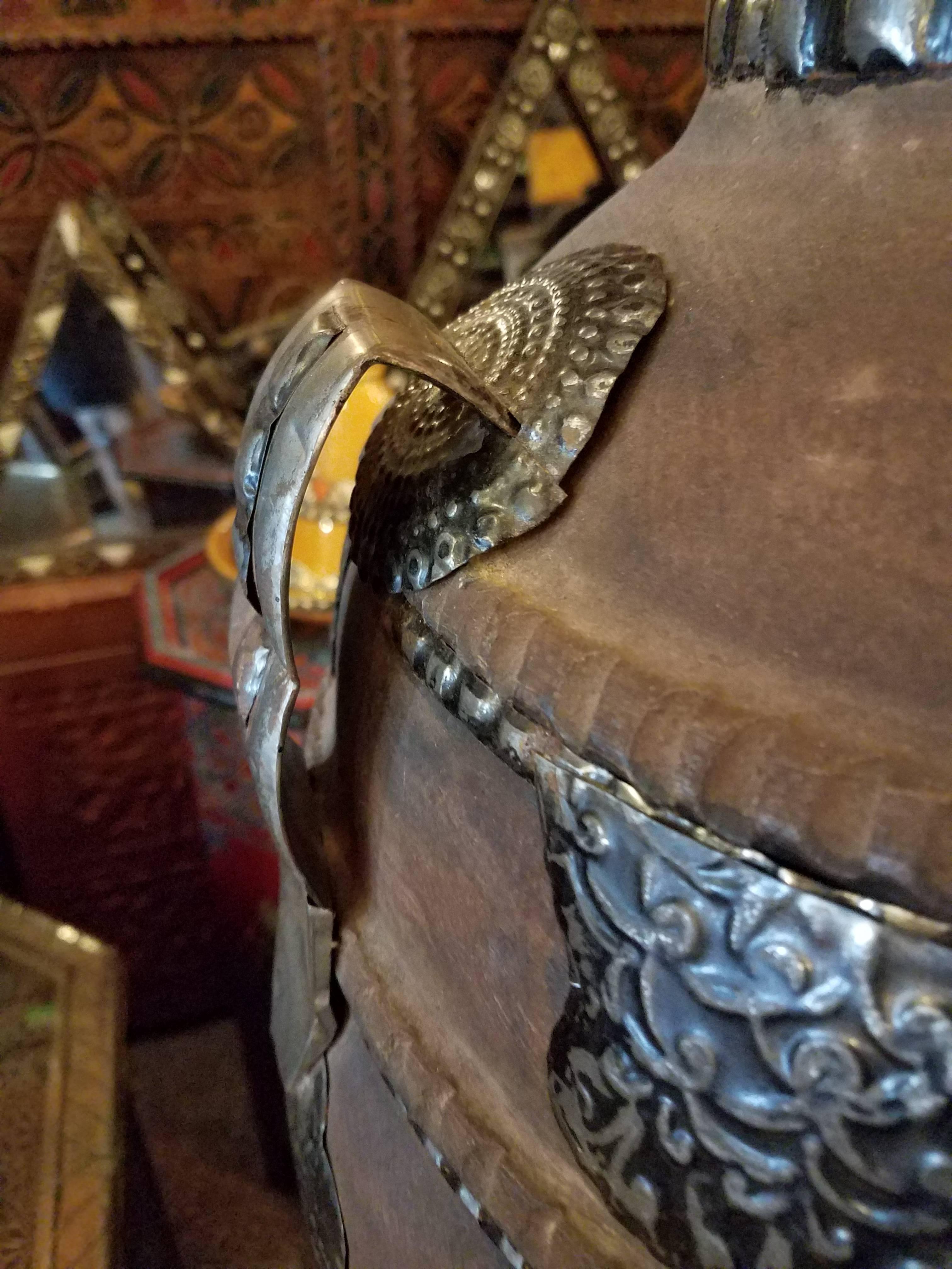 Moroccan Olive Jar Dir Design, Metal Inlay For Sale at 1stDibs