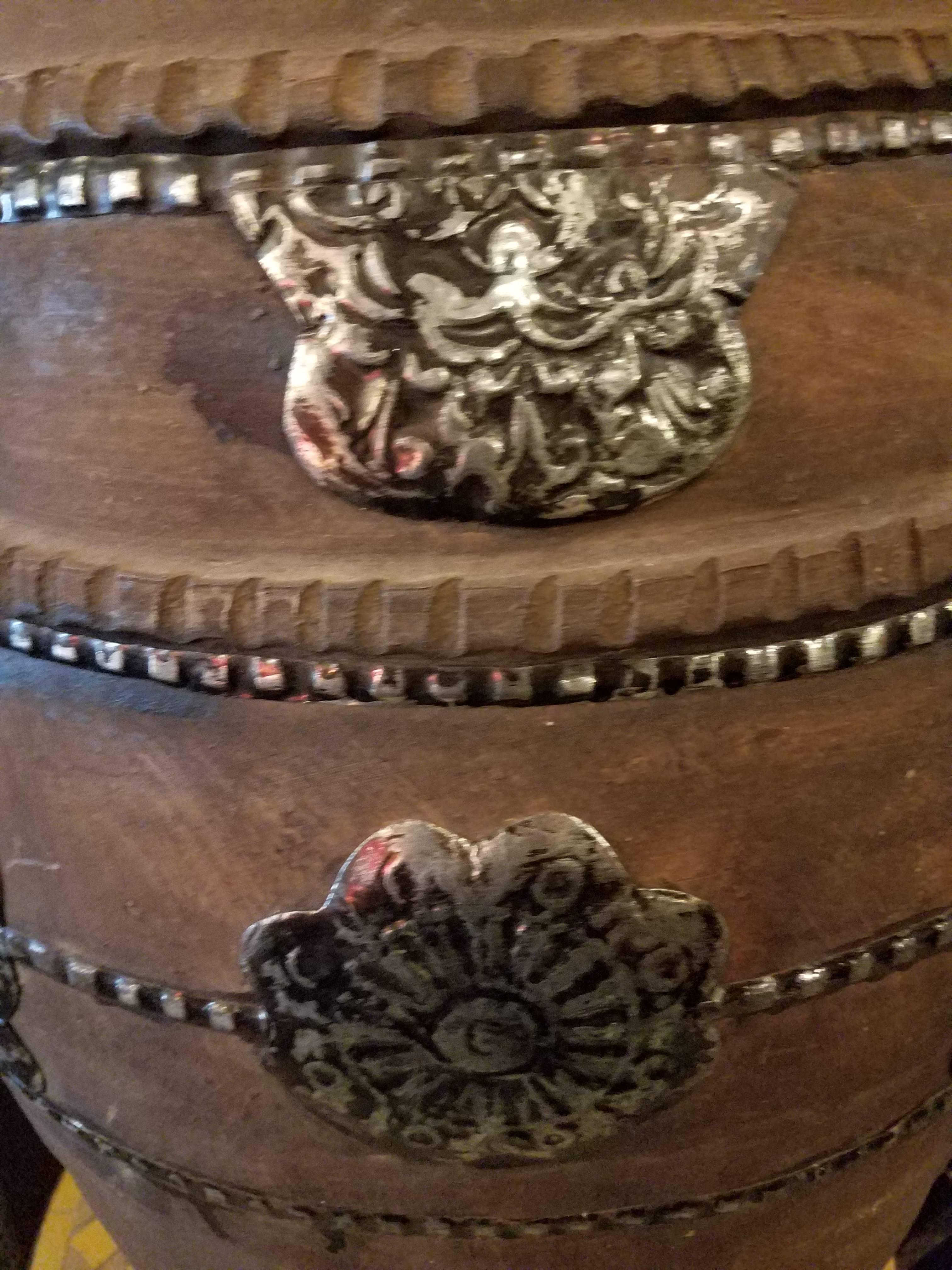 Moroccan Olive Jar Dir Design, Metal Inlay For Sale at 1stDibs