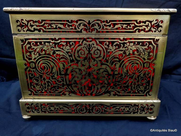 Tantalus Box in Boulle Marquetry Napoleon III Period Crystal Golden ...