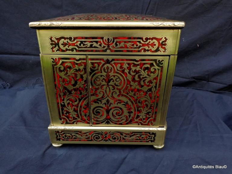 Tantalus Box in Boulle Marquetry Napoleon III Period Crystal Golden ...