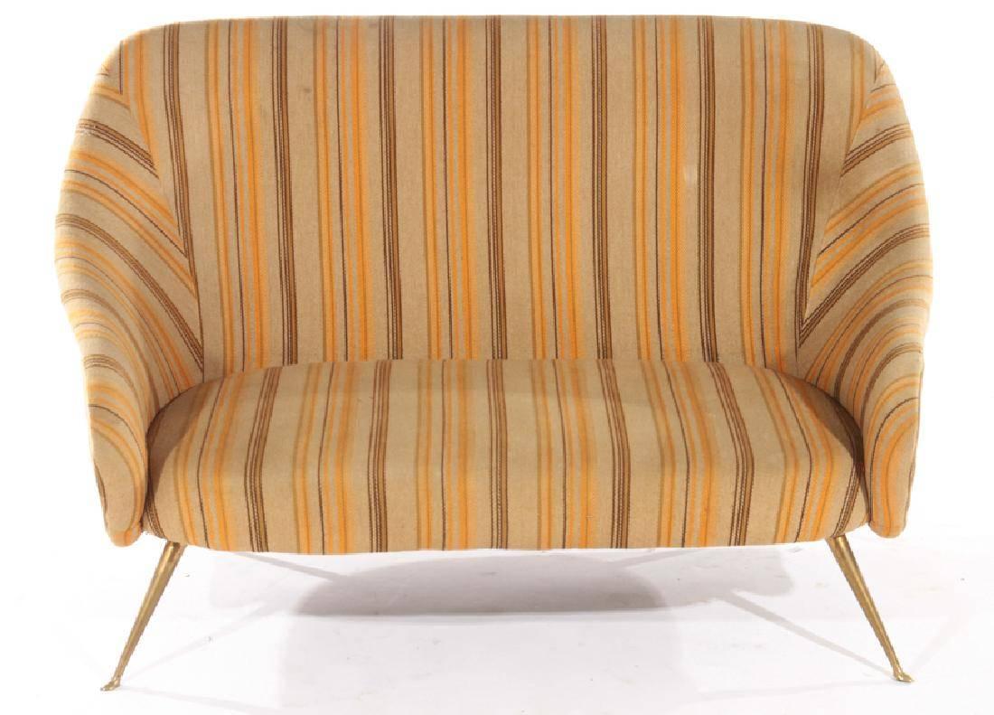 Charming Italian Mid-Century Modern Settee with Bronze Legs For Sale at ...