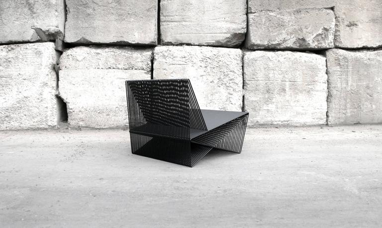 Circuit - Powder-Coated Steel Minimal Geometric Sculptural Lounge Chair ...