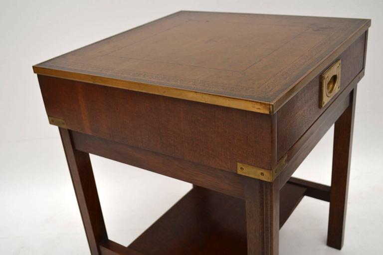 Pair of Antique Campaign Style Mahogany Side Tables at 1stDibs ...