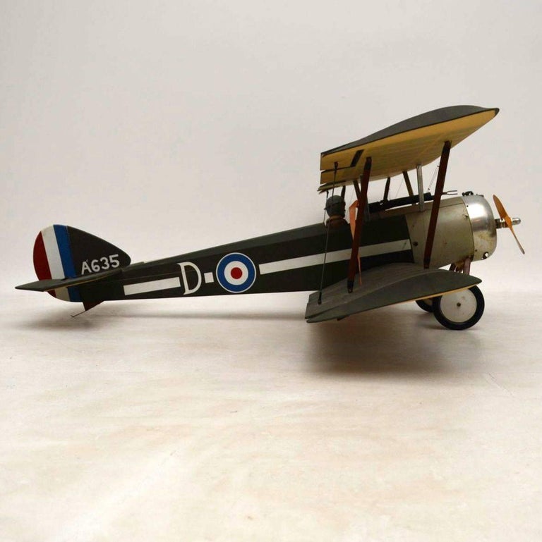 Antique Vintage RAF Model Fighter Biplane at 1stDibs