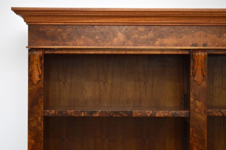 Bespoke Antique Burr Walnut Open Bookcase at 1stDibs