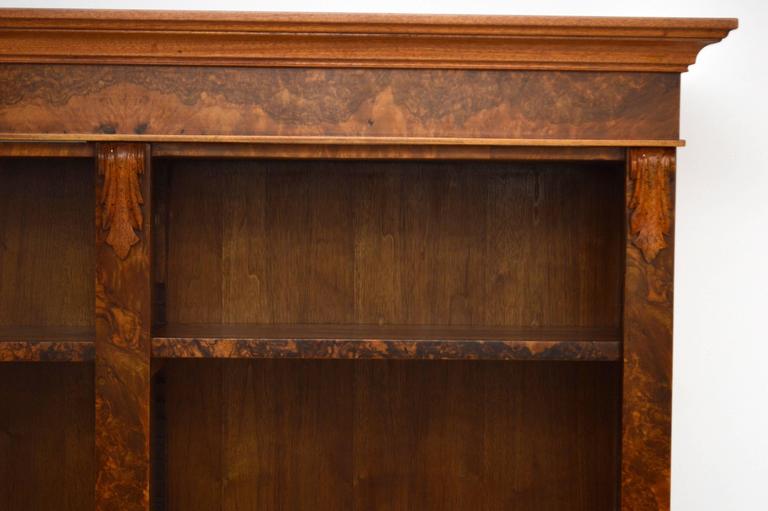 Bespoke Antique Burr Walnut Open Bookcase at 1stDibs