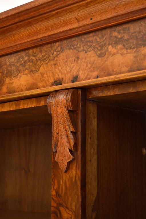 Bespoke Antique Burr Walnut Open Bookcase at 1stDibs