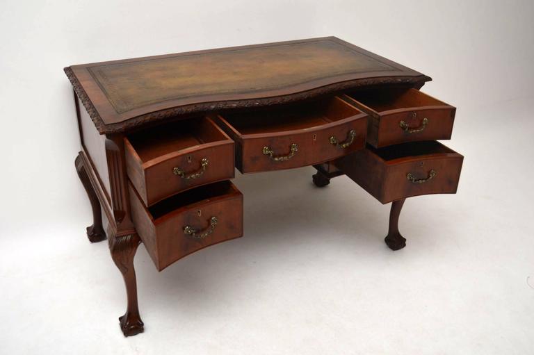 Antique Carved Mahogany Leather Top Desk at 1stDibs | antique leather ...