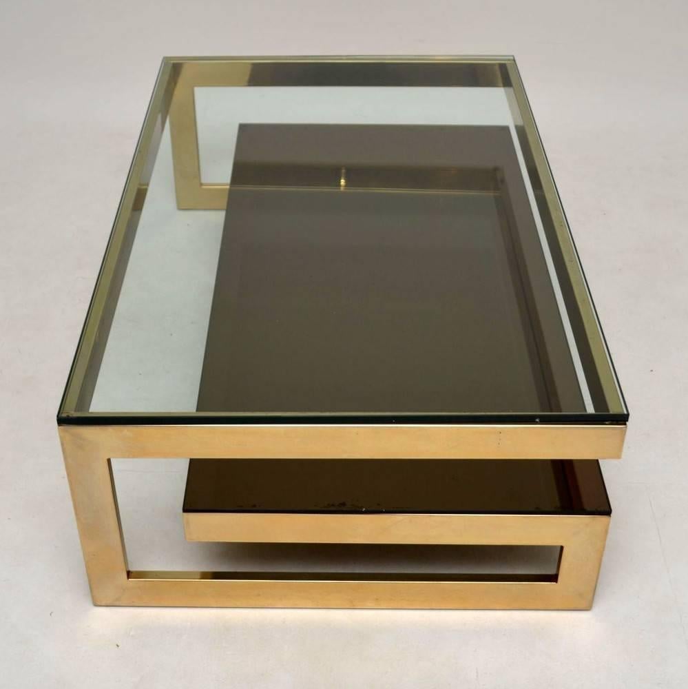 Retro Gold-Plated Coffee Table by Belgochrom Vintage, 1970s at 1stDibs