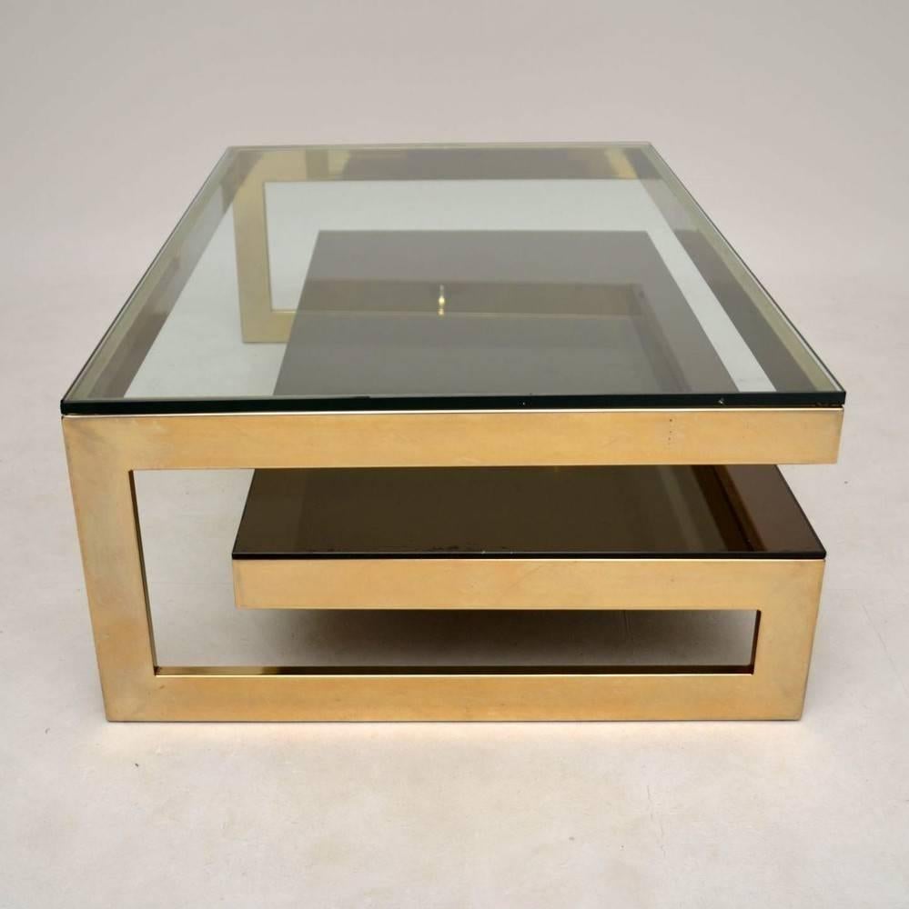 Retro Gold-Plated Coffee Table by Belgochrom Vintage, 1970s at 1stDibs