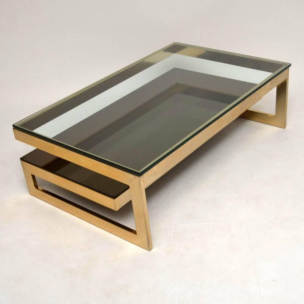 Retro Gold-Plated Coffee Table by Belgochrom Vintage, 1970s at 1stDibs