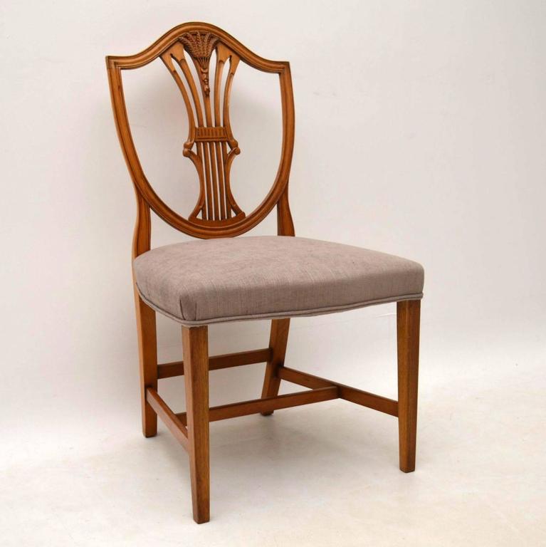 Set of Ten Antique Mahogany Shield Back Dining Chairs at 1stDibs