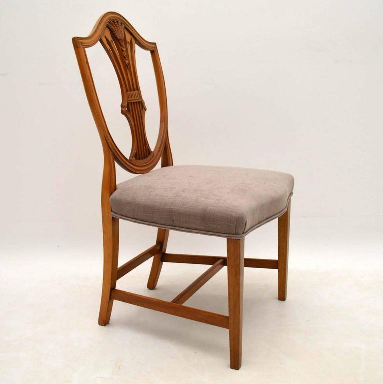 Set of Ten Antique Mahogany Shield Back Dining Chairs at 1stDibs