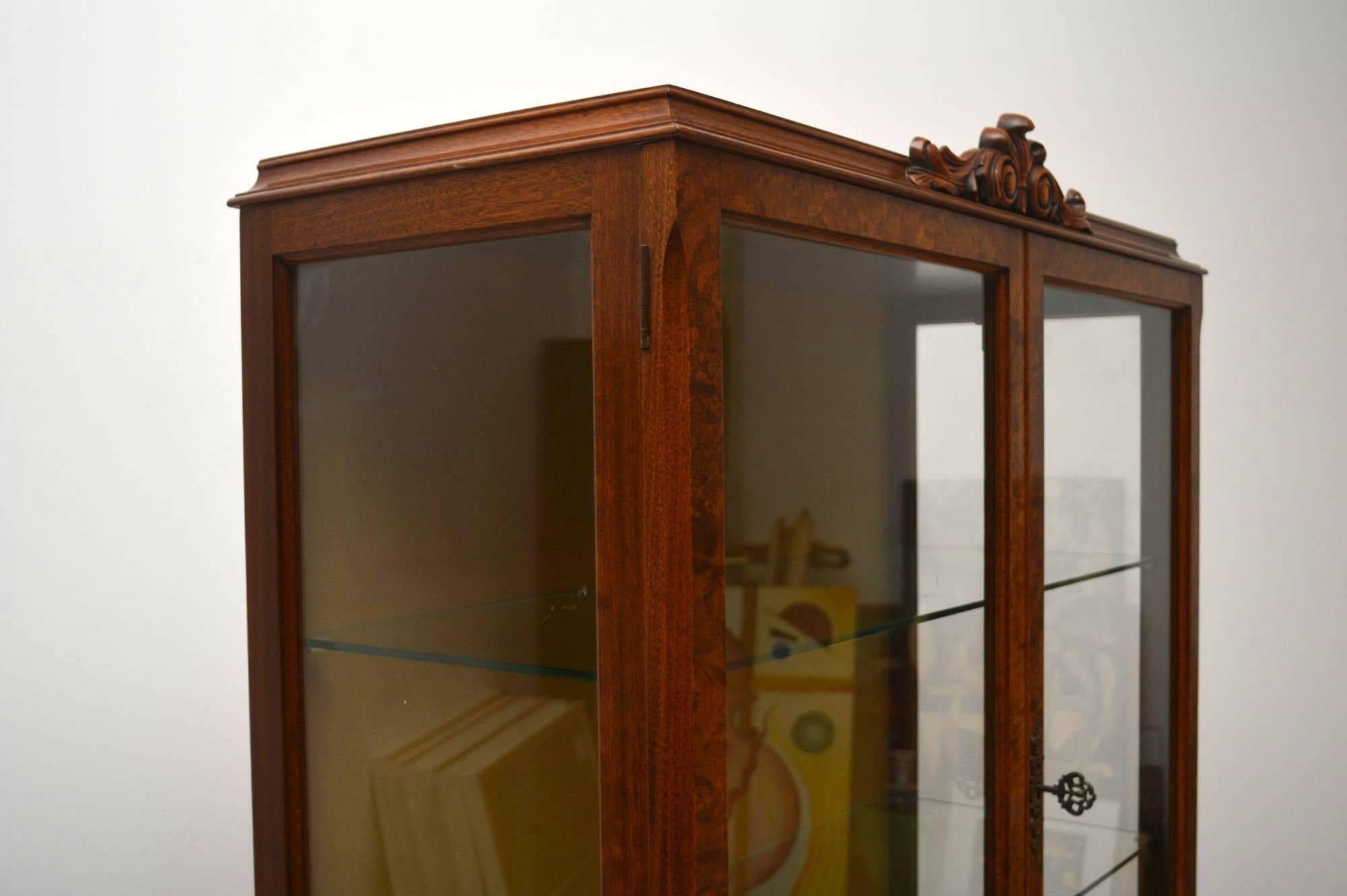 Antique Burr Walnut Display Cabinet For Sale at 1stDibs | antique ...