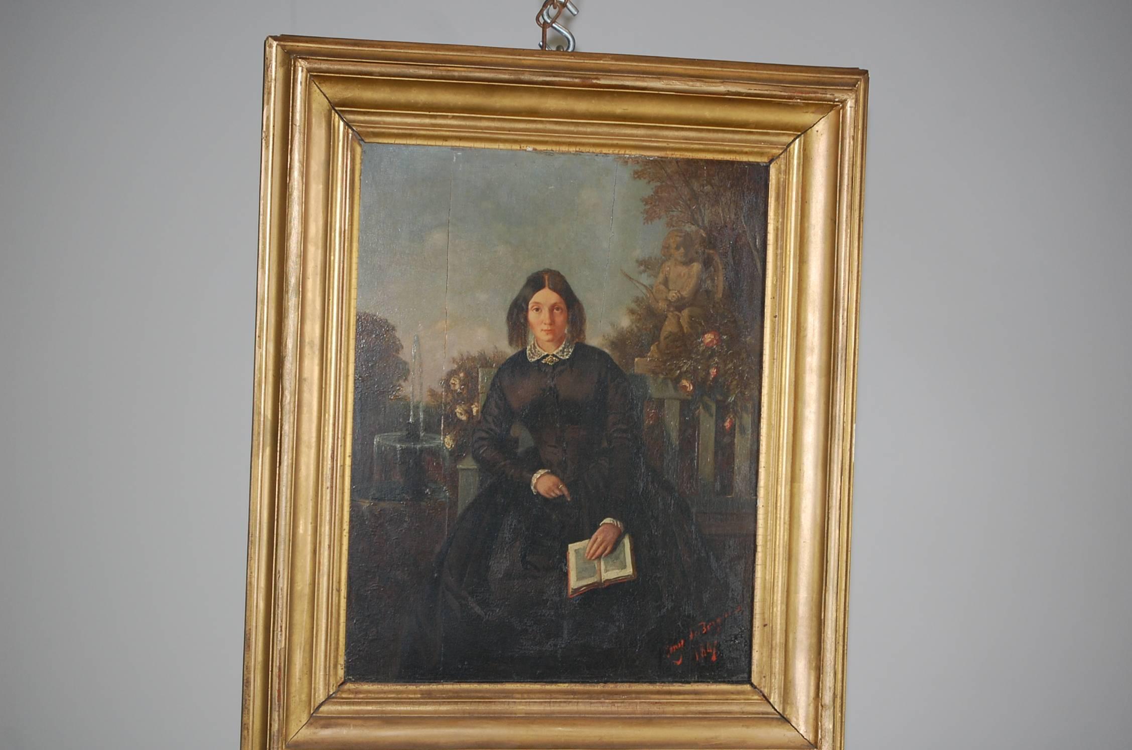 19th Century Oil on Board by Tony-Francois De Bergue For Sale at 1stDibs