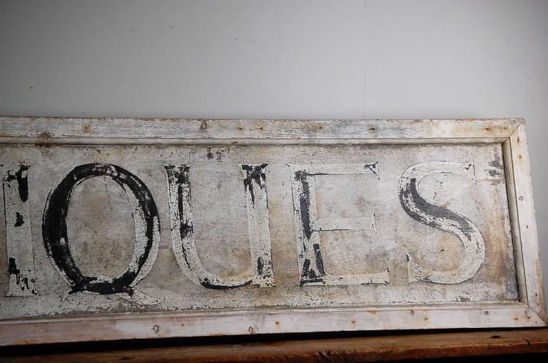 20th Century Distressed Antiques Shop Sign at 1stDibs