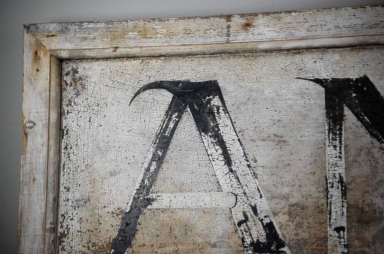 20th Century Distressed Antiques Shop Sign at 1stDibs