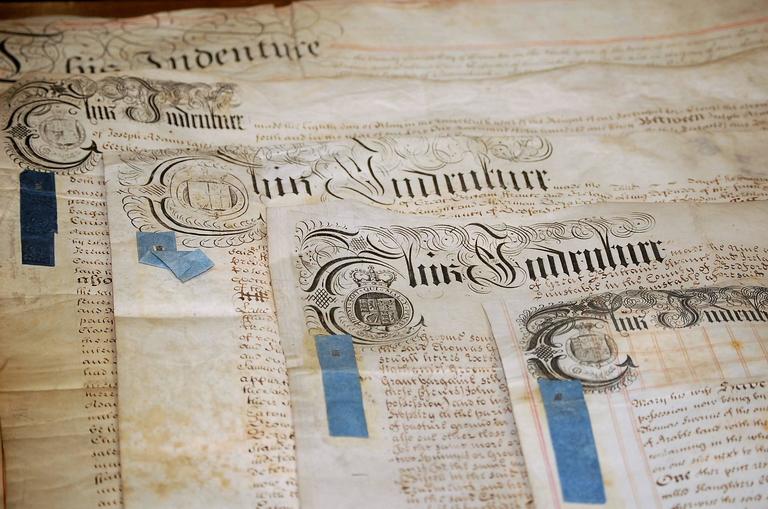 18th Century Vellum Indenture Collection of Five at 1stDibs