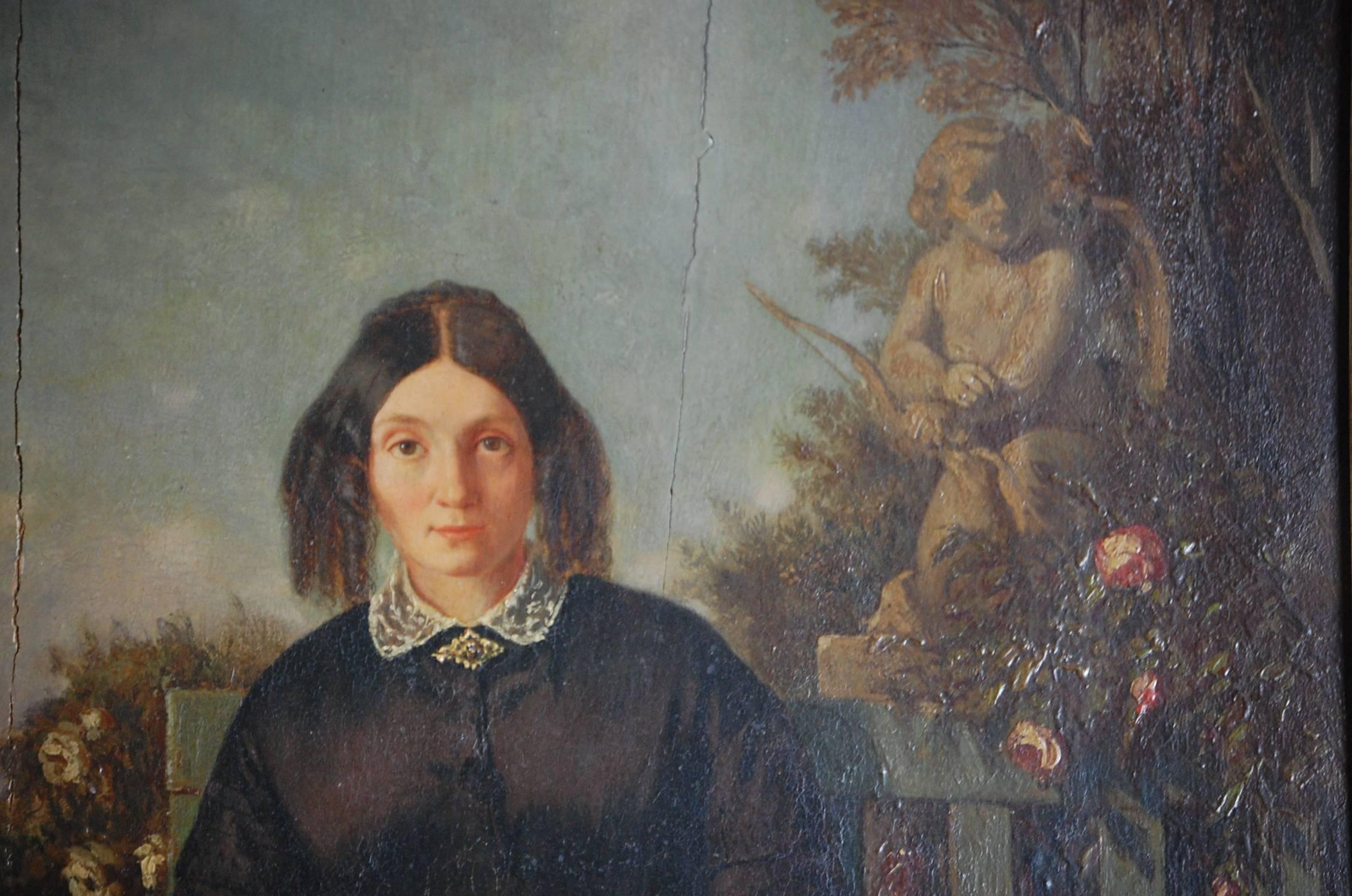 19th Century Oil on Board by Tony-Francois De Bergue For Sale at 1stDibs