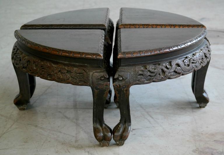 Mid-Century Hand-Carved Chinese Tea Table by George Zee Company at 1stDibs