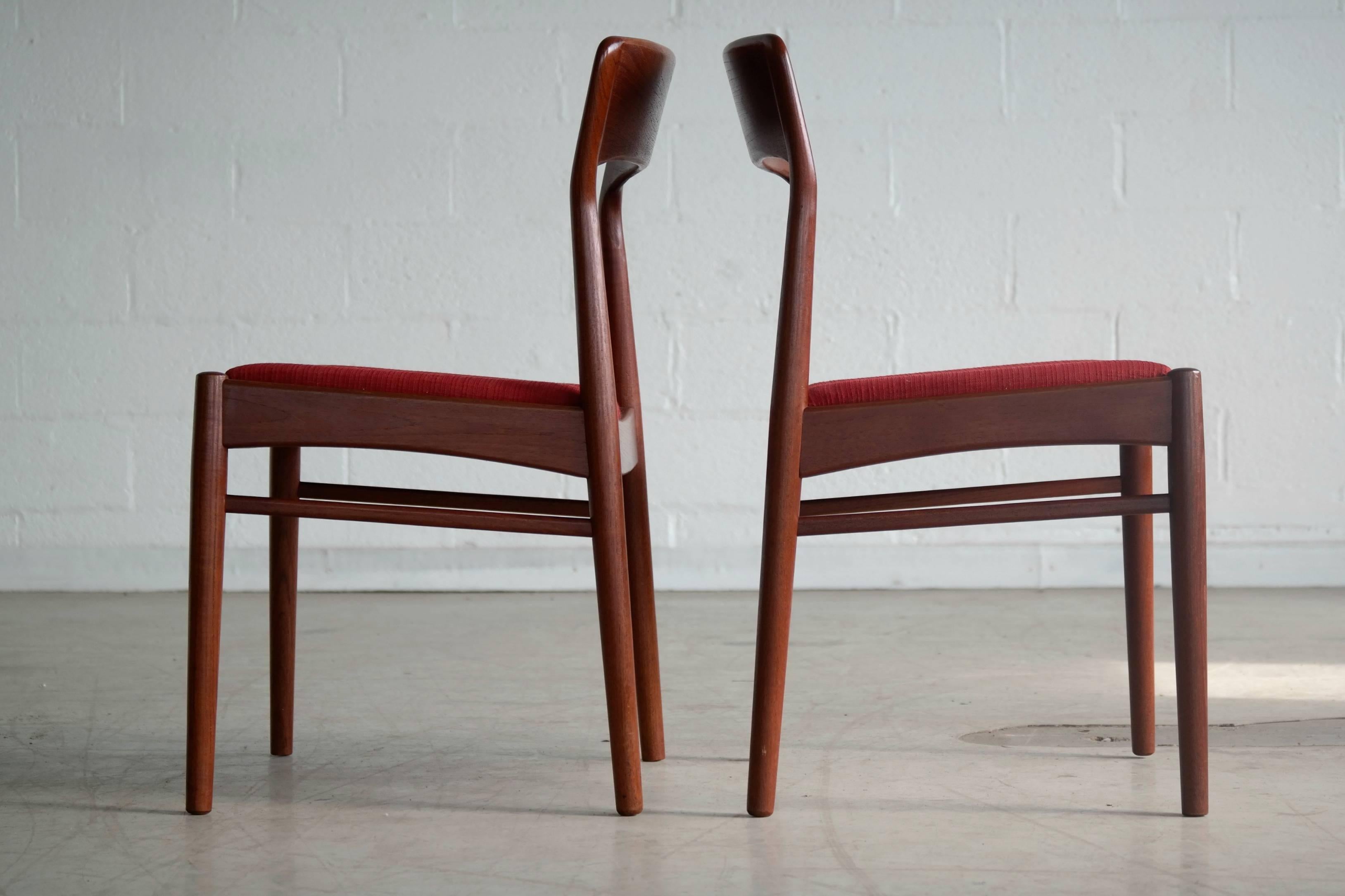 Kai Kristiansen for Korup Stolefabrik Set of Six Danish Teak Dining ...
