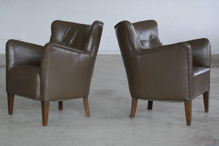Small-Scale Leather Club Chairs, Danish, Mid-Century For Sale at 1stDibs