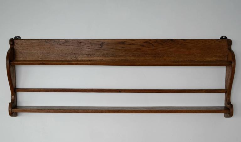 Danish, 19th Century Wall-Mounted Country Style Oak Plate Rack For Sale ...