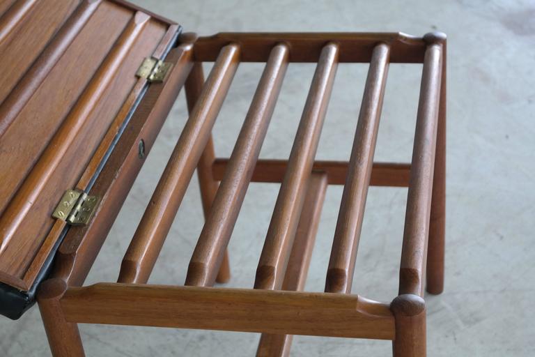 Danish Mid-Century Teak Luggage Rack and Bench at 1stDibs