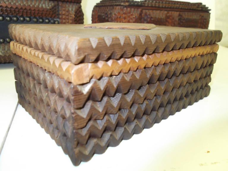 Collection of Antique Tramp Art Boxes at 1stDibs | tramps americana ...