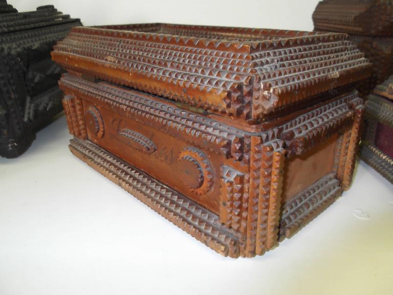 Collection of Antique Tramp Art Boxes at 1stDibs | tramps americana ...