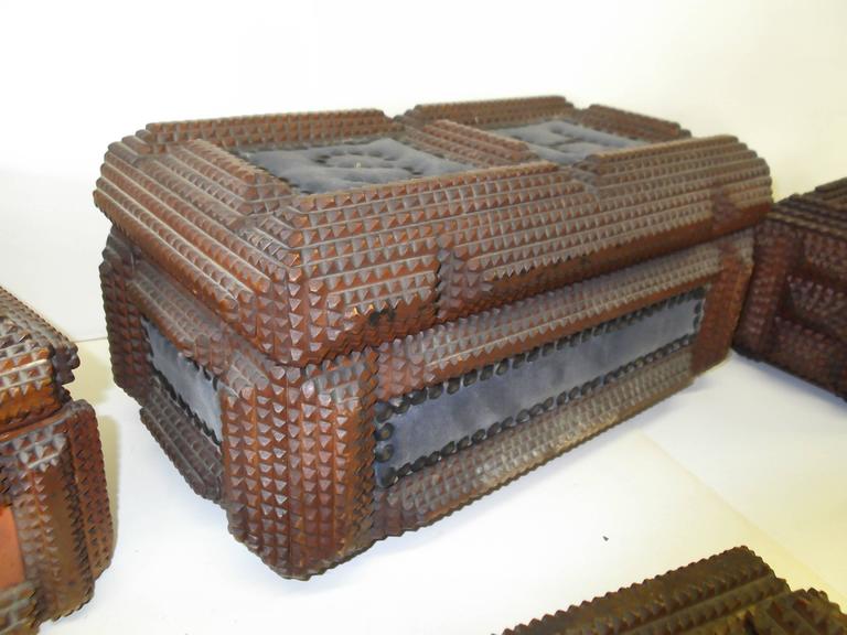 Collection of Antique Tramp Art Boxes at 1stDibs | tramps americana ...