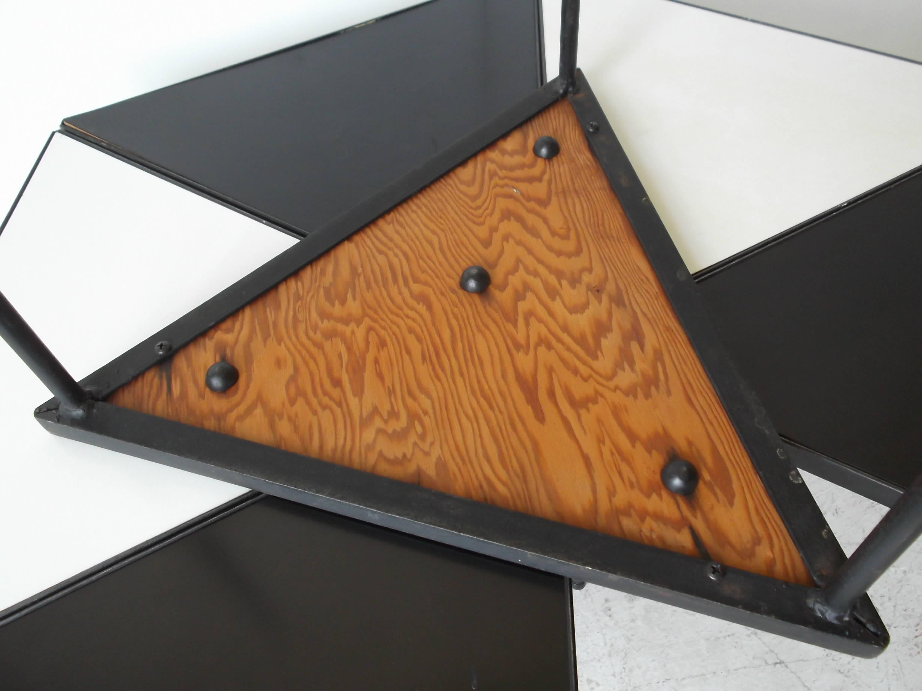 Set of Six Frederick Weinberg Iron Laminate Nesting Triangle Tables at ...