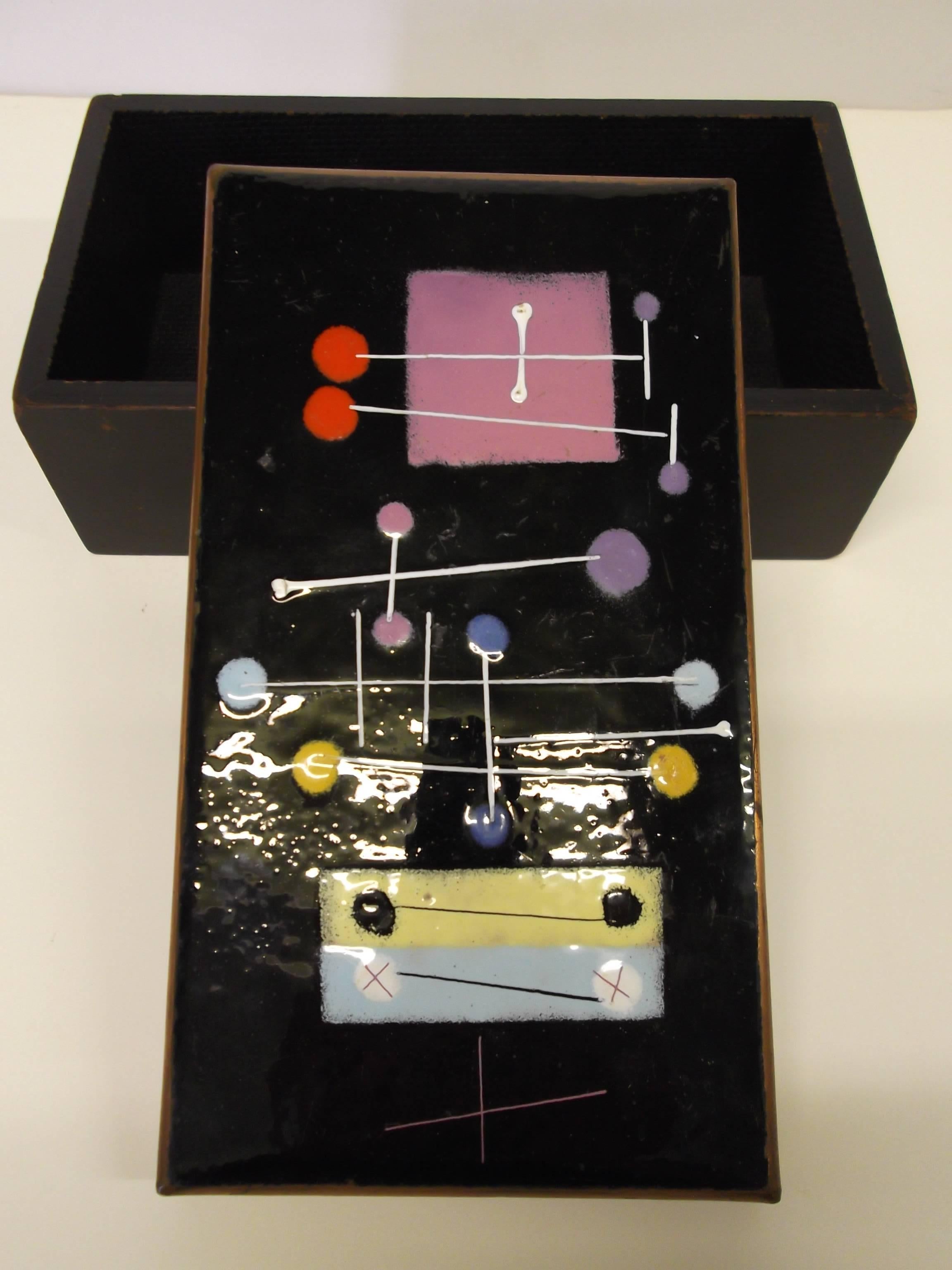 Harold Balazs Modernist Enamel on Copper Box at 1stDibs | harold balazs ...