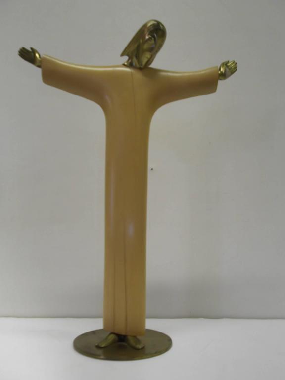 Hagenauer Bronze Wood Jesus Austrian Sculpture at 1stDibs