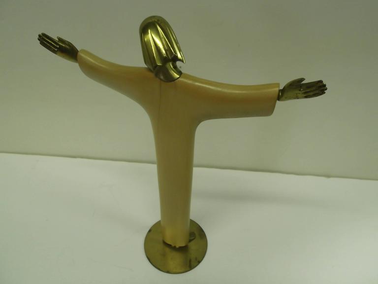 Hagenauer Bronze Wood Jesus Austrian Sculpture at 1stDibs