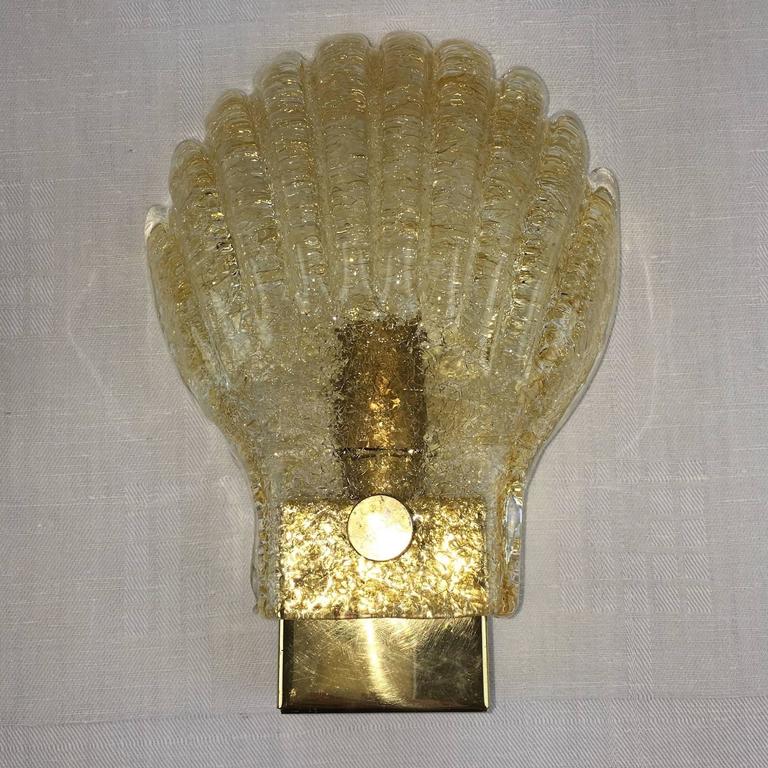 Pair of Sea Shell Pattern Modernist Murano Glass Sconces - ON SALE For ...