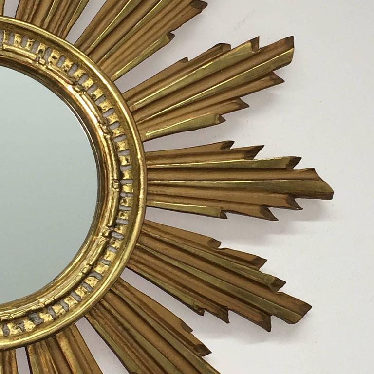 Vintage Snowflake Starburst Giltwood Mirror, France For Sale at 1stDibs