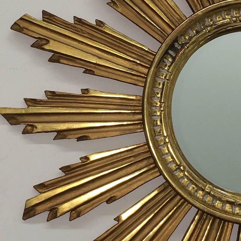 Vintage Snowflake Starburst Giltwood Mirror, France For Sale at 1stDibs
