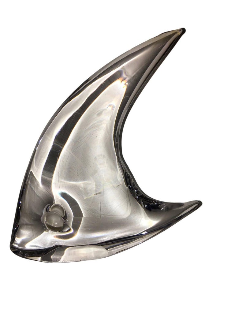 Daum France Signed Glass Fish For Sale at 1stDibs