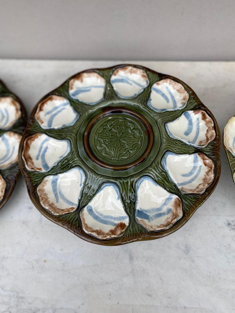 19th Century Rare French Majolica Oyster Server Longchamp For Sale at ...