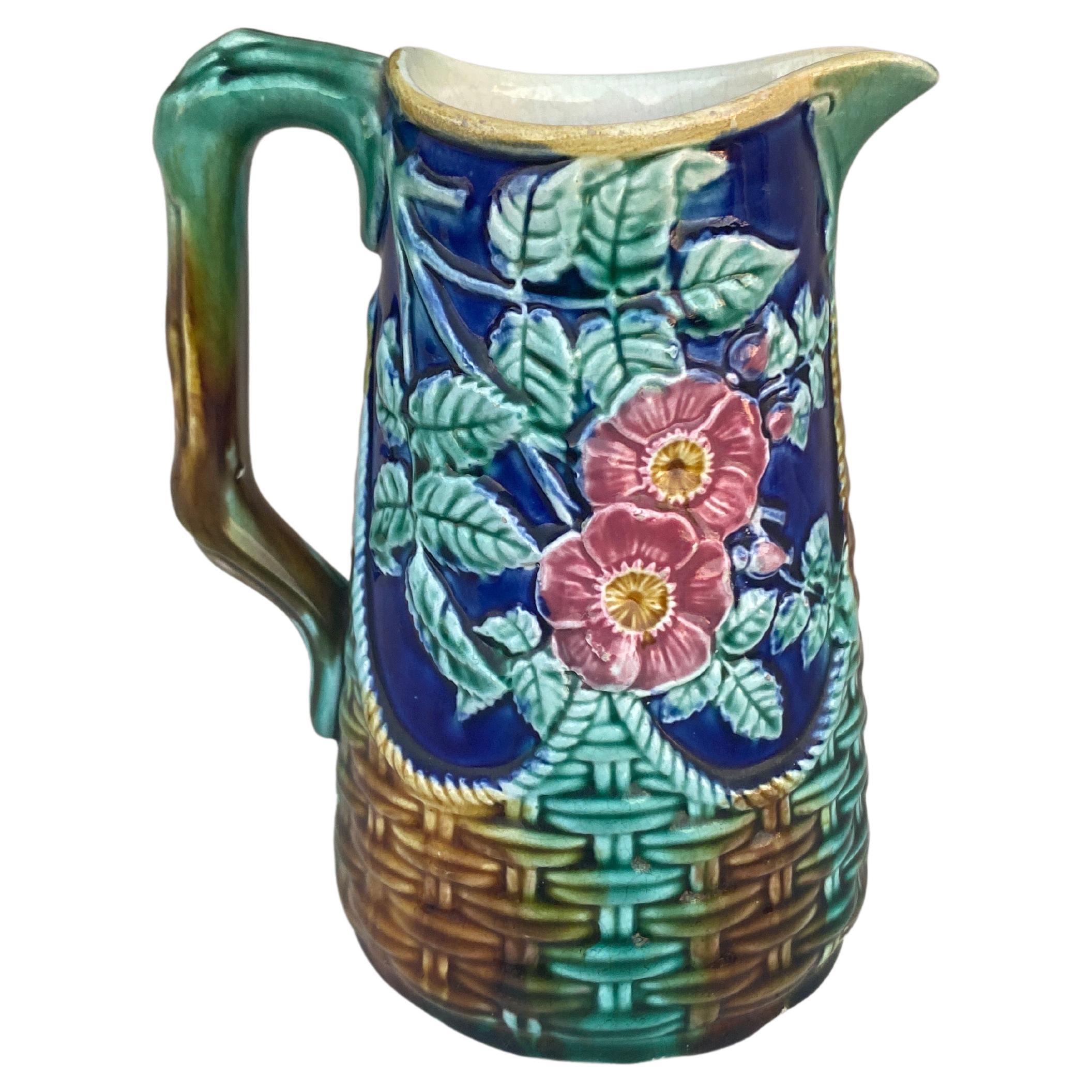 19th Century Majolica Brown Bulldog Pitcher George Dreyfus at 1stDibs