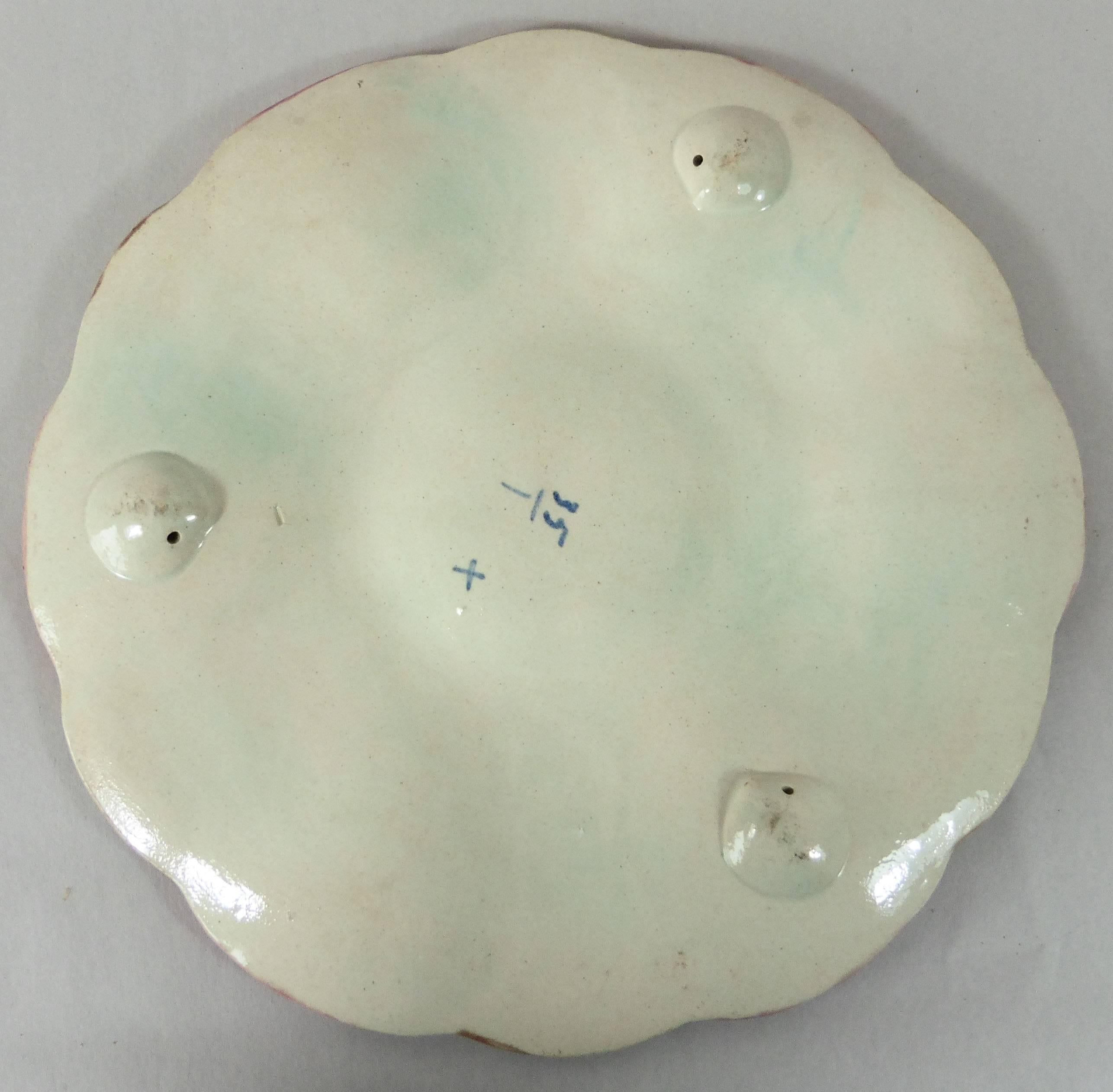 Victorian Majolica Oyster Plate Victoria Pottery Company at 1stDibs