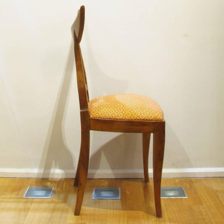 Set of Six Tuscan Directory Chairs in Solid Walnut with Sickle Moon ...