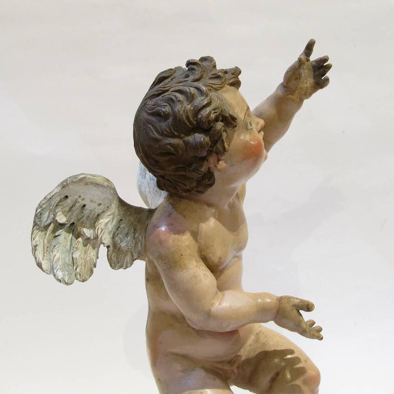 Two Early 18th Century Neapolitan Polychrome Terracotta Angels at 1stDibs