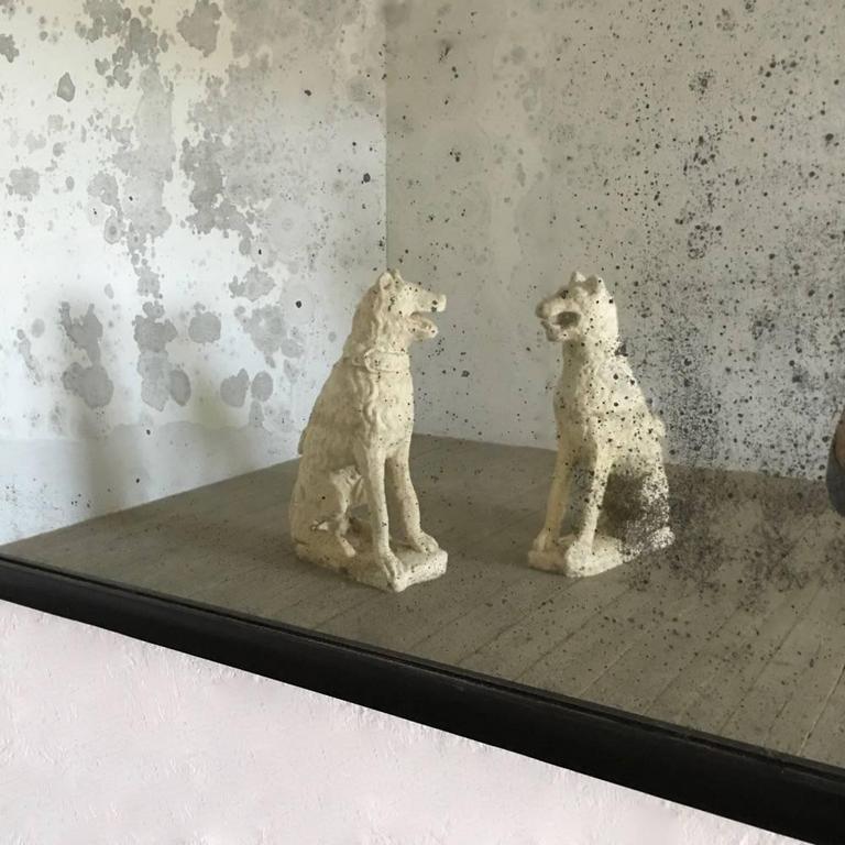 Pair of Cast Stone Dogs at 1stDibs