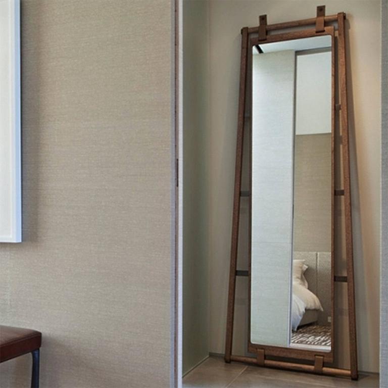 Agern Mirror, Limed Walnut + Leather Straps- handcrafted by Richard ...