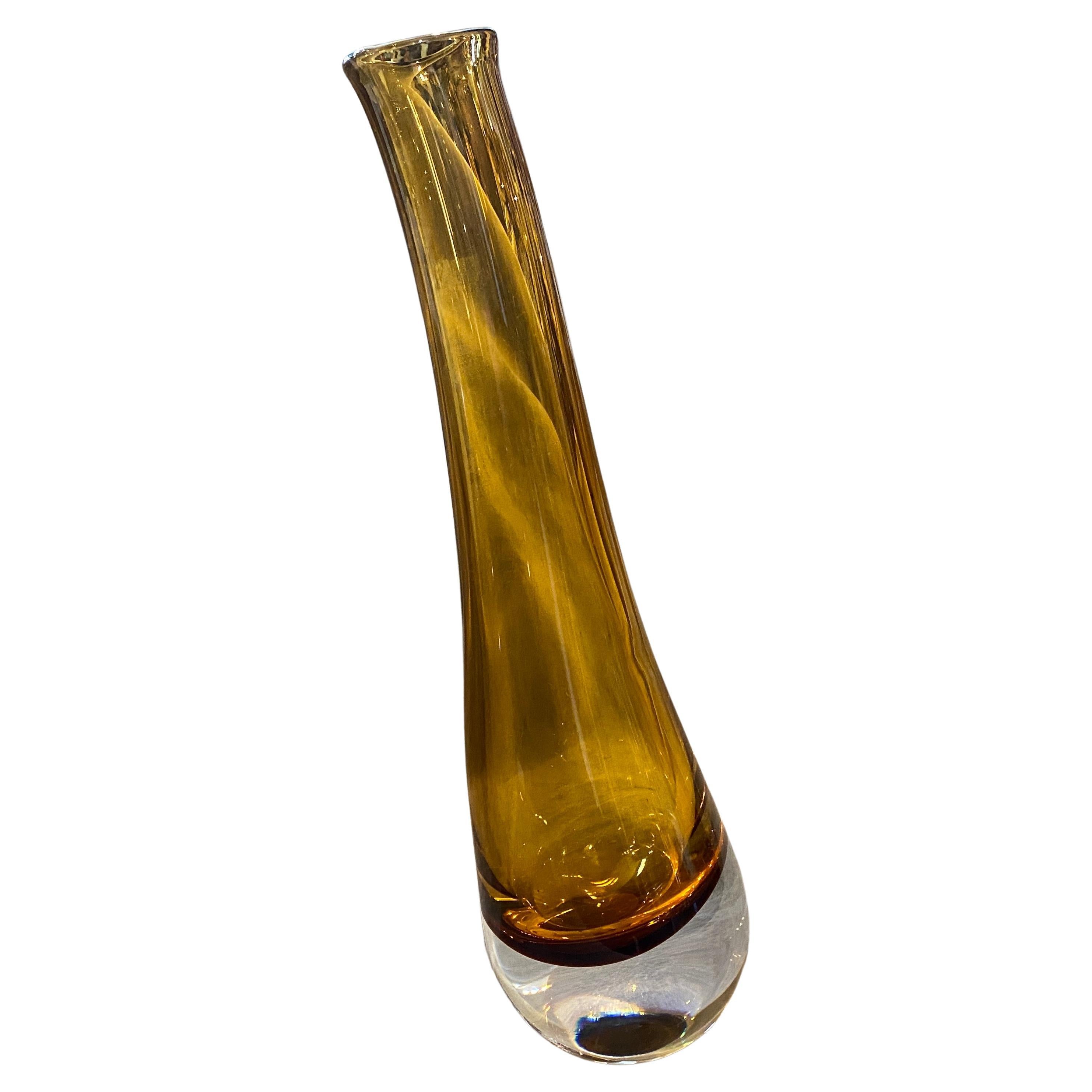 Vintage Krosno Sommerso Glass Vase Late 1970s-Early 1980 Modernist ...