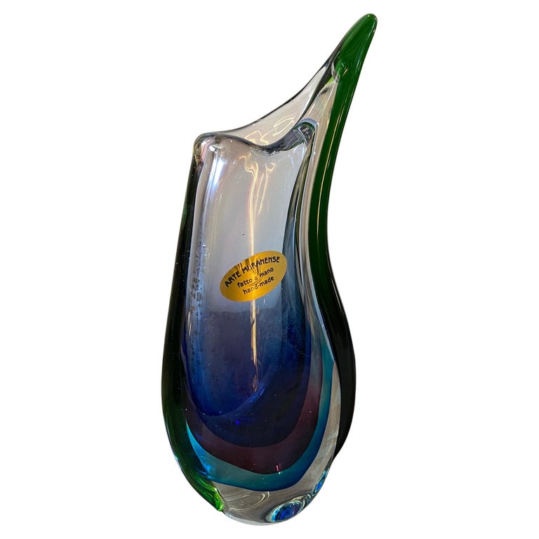 1980s Vincenzo Nason Modernist Sommerso Murano Glass Vase For Sale at ...